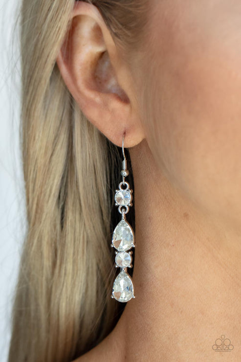 ** Raise Your Glass to Glamorous - White Earrings – Blinging For Success