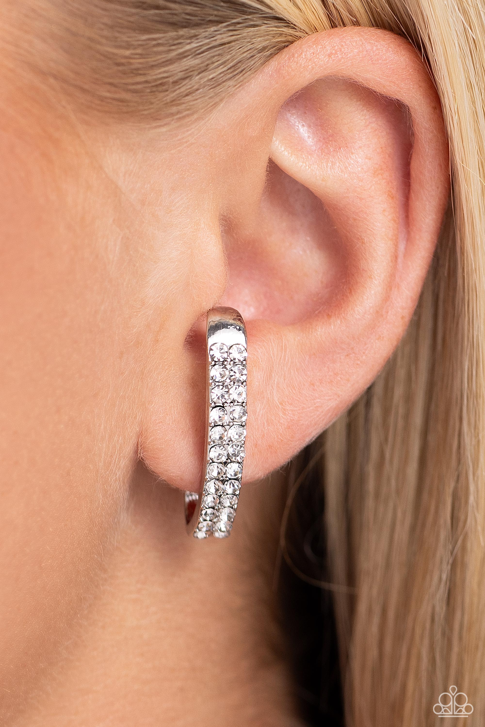 Sliding Series - White Earrings – Blinging For Success